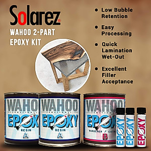 Solarez WAHOO 2-Part Epoxy Kit (Resin + Hardener) (3 Oz) Clear Aliphatic Epoxy Resin ~ Low Viscosity, Quick Lamination Wet-Out, Low Bubble Retention, A1 Filler Acceptance ~Made in The USA!