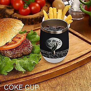OPTKSNCU 304 Stainless Steel Insulated Cup with Lid, Zombie Earth Soil Full Moon Print Durable, And Easy to Clean – Ideal for Home, Office, And Gift Giving