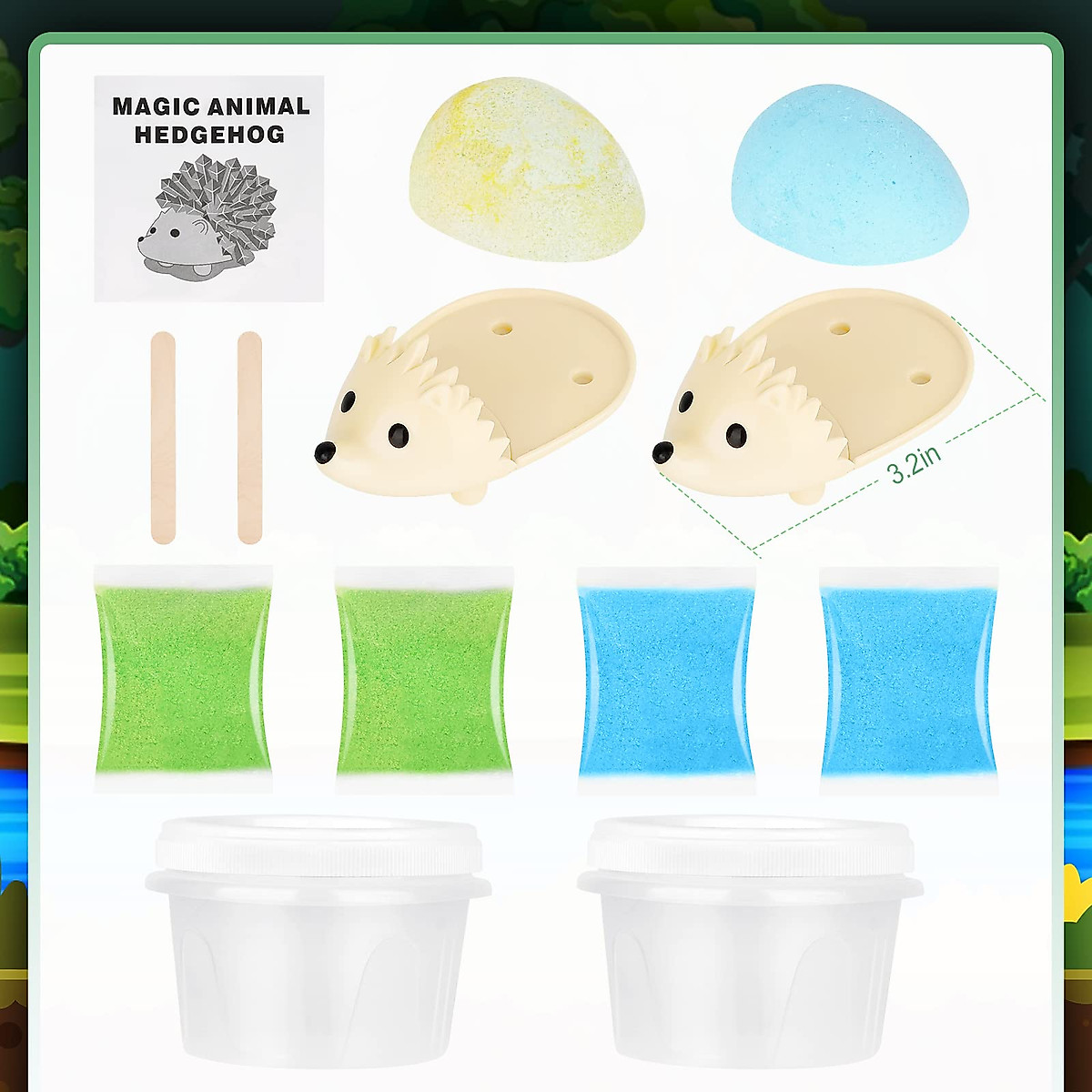 sdaymol Crystal Growing Kit for Kids - 2 Colors Hedgehog to Grow Fast in (24H),Science Experiments Learning & Educational Toys,Science Kits for Kids Age 8-12 STEM Project Gifts for Boys & Girls 6+