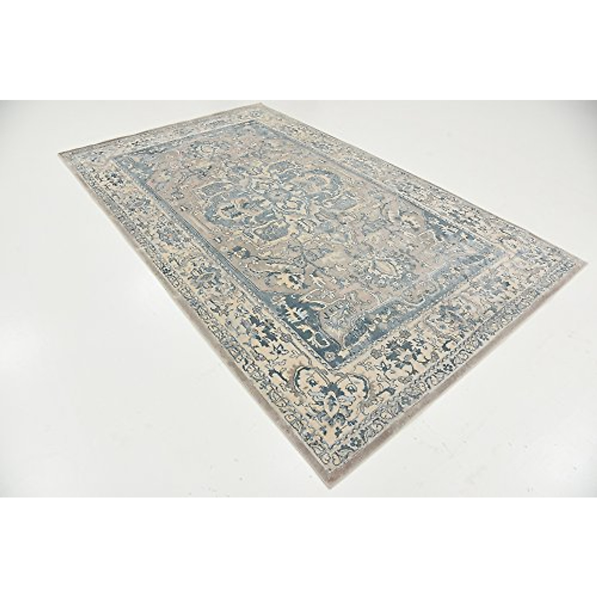 Unique Loom Paris Collection Area Rug - Louisa (5' 1" x 8' Rectangle, Dark Gray/ Beige)