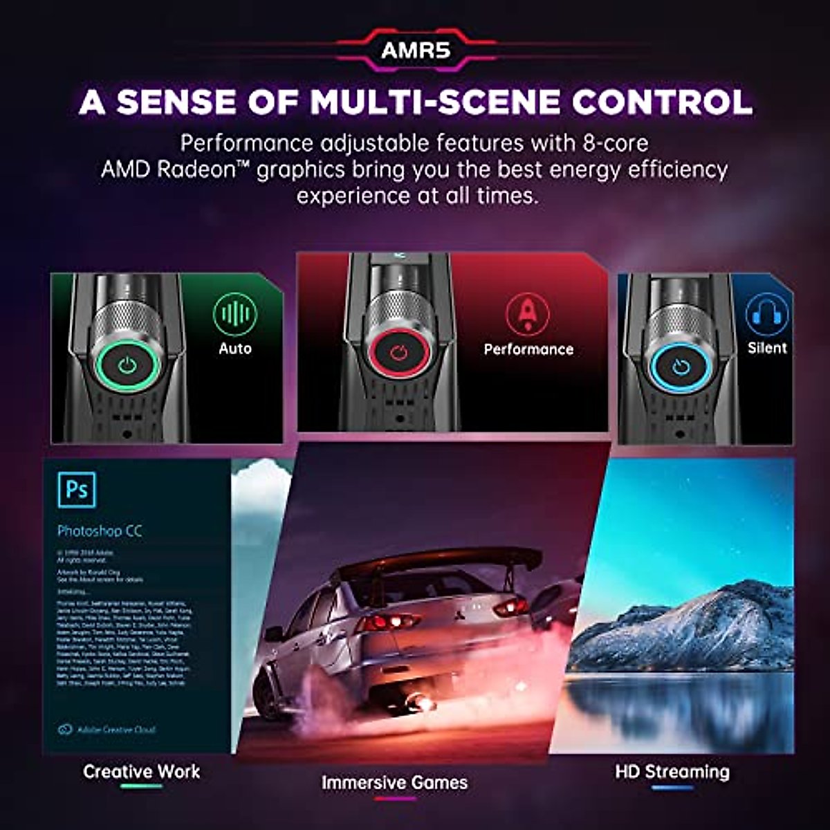 KAMRUI Mini Gaming PC AMD Ryzen 7 5800U Windows 11 Pro with 16GB RAM 512GB SSD, Small Gaming Desktop Computer, Micro AMR5 3 Mode PERF Switch, RGB Light, Upgrade Capacity, 4K UHD, Type-C, WiFi6/BT5.2