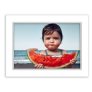 8x10 Mat for 6x8 Photo - Precut White on White Double Mat Picture Matboard for Frames Measuring 8 x 10 Inches - Bevel Cut Matte to Display Art Measuring 6 x 8 Inches - Acid Free ONE MAT
