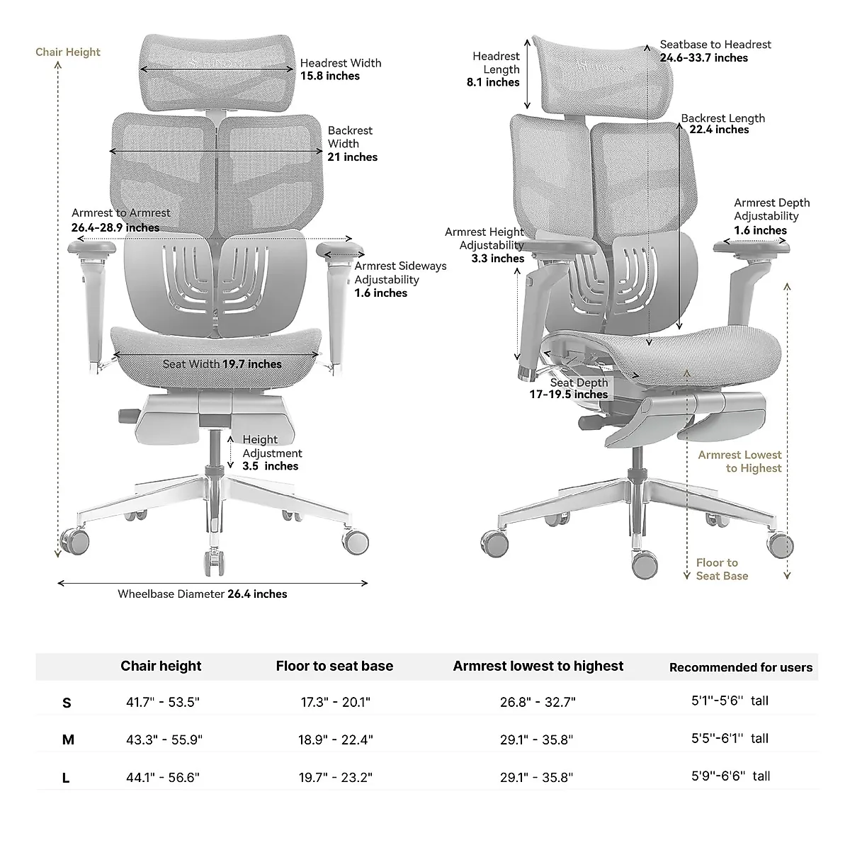 HINOMI X1 Ergonomic Office Chair with Foot Rest - Comfortable Computer Chair, Home Office Desk Chair with Lumbar Support, Comfy Mesh Office Chair, Gaming Chair for Adults (Black, Large)