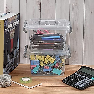 DynkoNA 1.8 L Latching Storage Bins, Plastic Box with Lid, 6 Packs