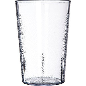 Carlisle FoodService Products Stackable Tumbler with Pebbled Exterior for Kitchen, Restaurants, And Fast Food, Plastic, 8 Ounces, Clear, (Pack of 24)