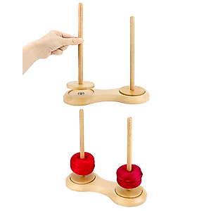 QWORK Weighted Double Yarn Ball Holder - Advanced Metal Twirling Mechanism - Knitting Crochet Spindle Dispenser for All Yarn Types