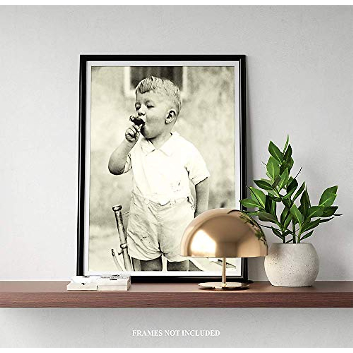 Photo Print of Young Boy Smoking Cigar - 11 x 14 Unframed Print - Unusual Art Prints