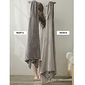 HOLY HOME My Neighbor, , Flannel Cosplay Blanket, Hooded Cloak Gray Cape,27x59in