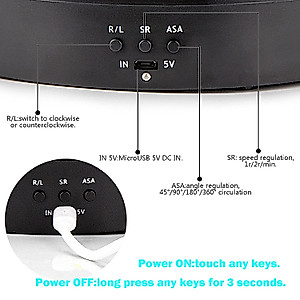 Leadleds Motorized Rotating Display Stand 7.7", USB and Battery Powered Turntable Display Stand for Photography, Video Shot, Product, Shoes(Black)