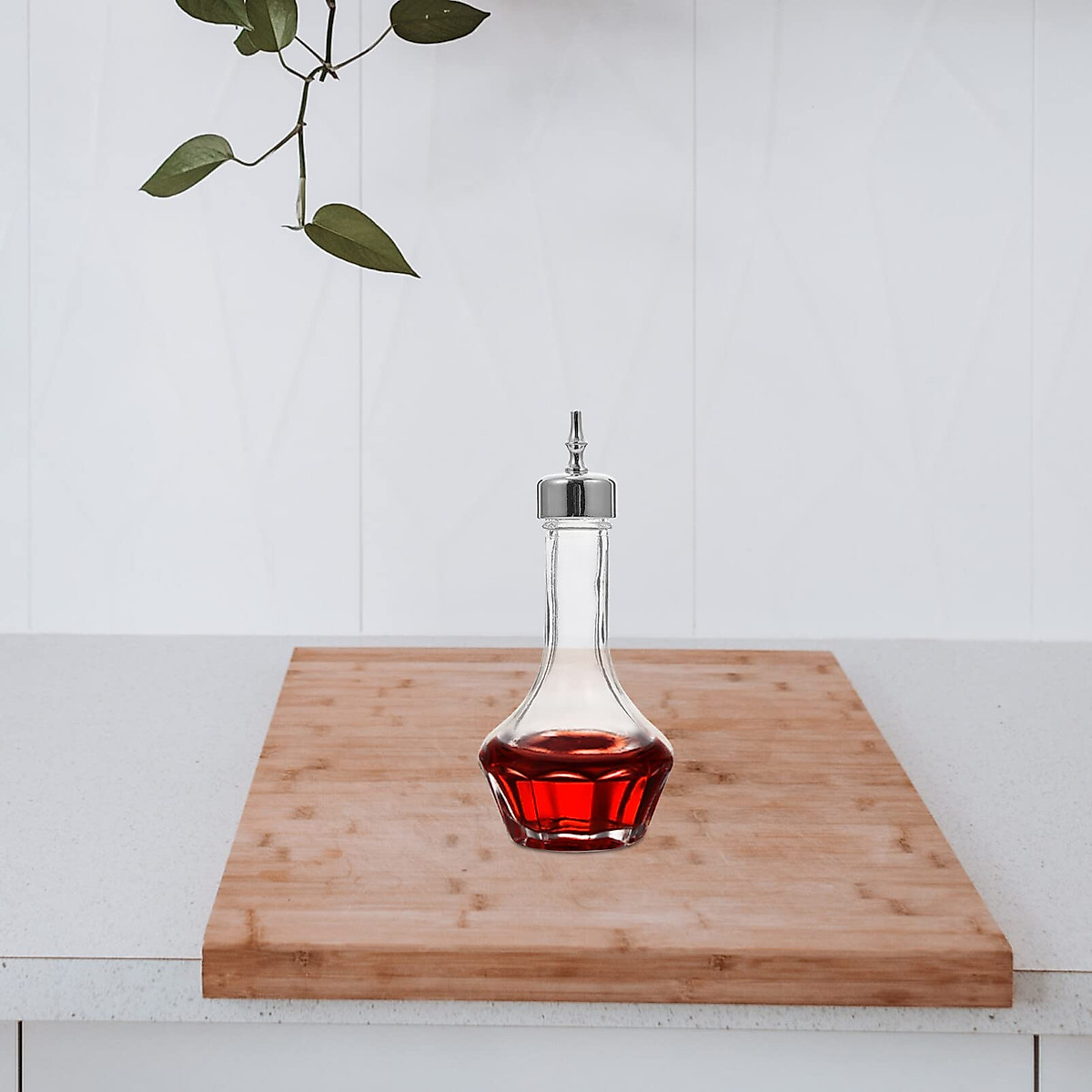 FAVOMOTO Glass Bitters Bottle Professional Japanese Bitters Dasher Dasher Top Decorative Bottle Cocktail Bartending Supplies for Home Kitchen Bar Silver