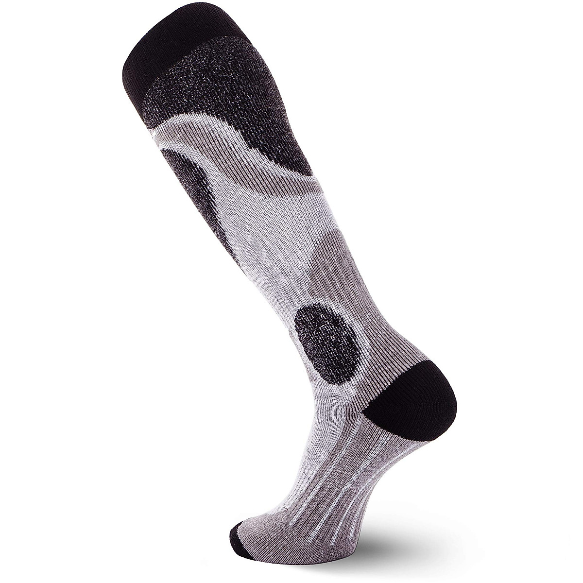 Pure Athlete Elite Ski Socks – Lightweight Merino Wool Warm Skiing Sock for Men and Women (M, Black)