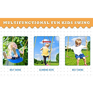 EMKK Outdoor Toddler Swing Set for Backyard, Playground Swing Sets with Climbing Ladder, Swing and Climbing Playset for Kids