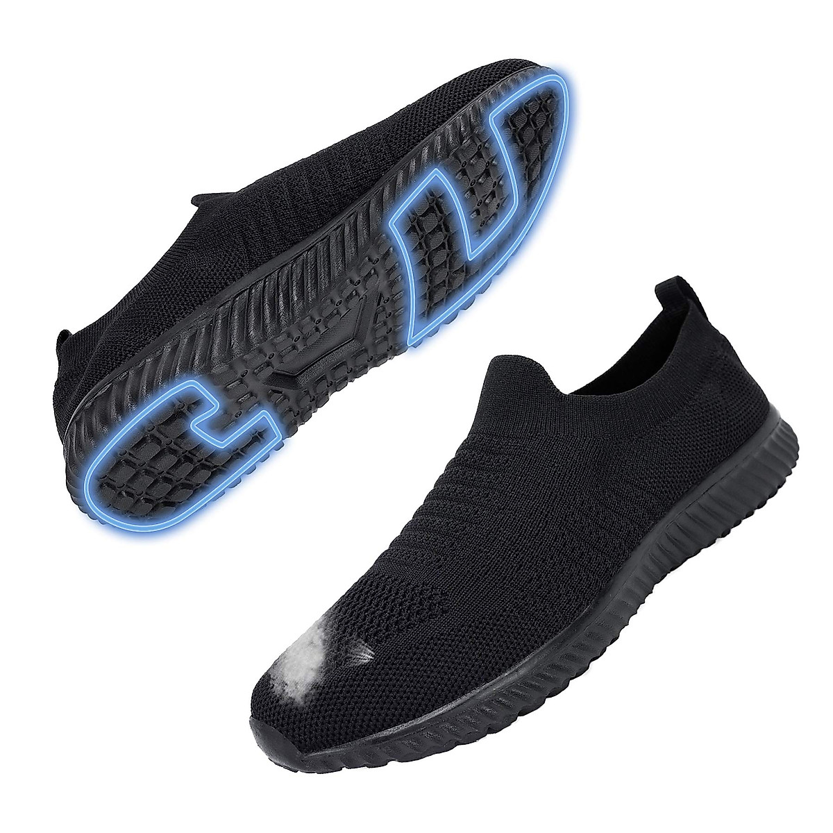 Akk Ladies Sports Shoes Walking Shoes for Women Casual Lace Up Breathable Tennis Running Sneakers Black Size 8