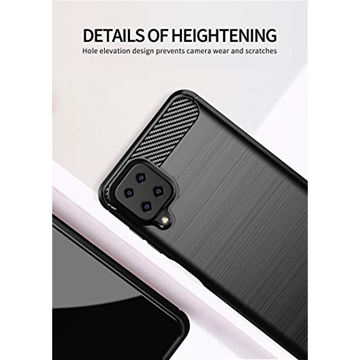 Samsung A12 case,Galaxy A12 case,with HD Screen Protector,M MAIKEZI Soft TPU Slim Fashion Non-Slip Protective Phone Case Cover for Samsung Galaxy A12 (Black Brushed TPU)