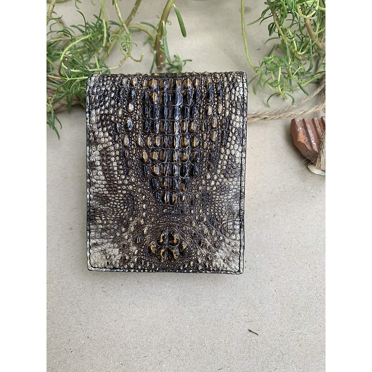 Genuine Original Crocodile Alligator Leather Skin Bifold Wallet for Men