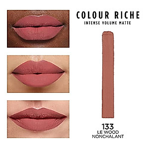 L'Oreal Paris Colour Riche Intense Volume Matte Lipstick, Lip Color Infused with Hyaluronic Acid for up to 16hr All Day Comfort, Le Wood Nonchalant, 0.06 Oz