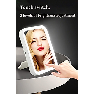 FQYYDD Illuminated Makeup Mirror Led Make-Up Mirror Lighting Adjusts The Light Touch Screen