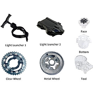 Wrpaulk Bey Battling Top Blade(BB-104 Basalt Horogium 145WD) &(BB-99 Hell KerbecsBD145DS) Metal Gyro Set with Launchers.