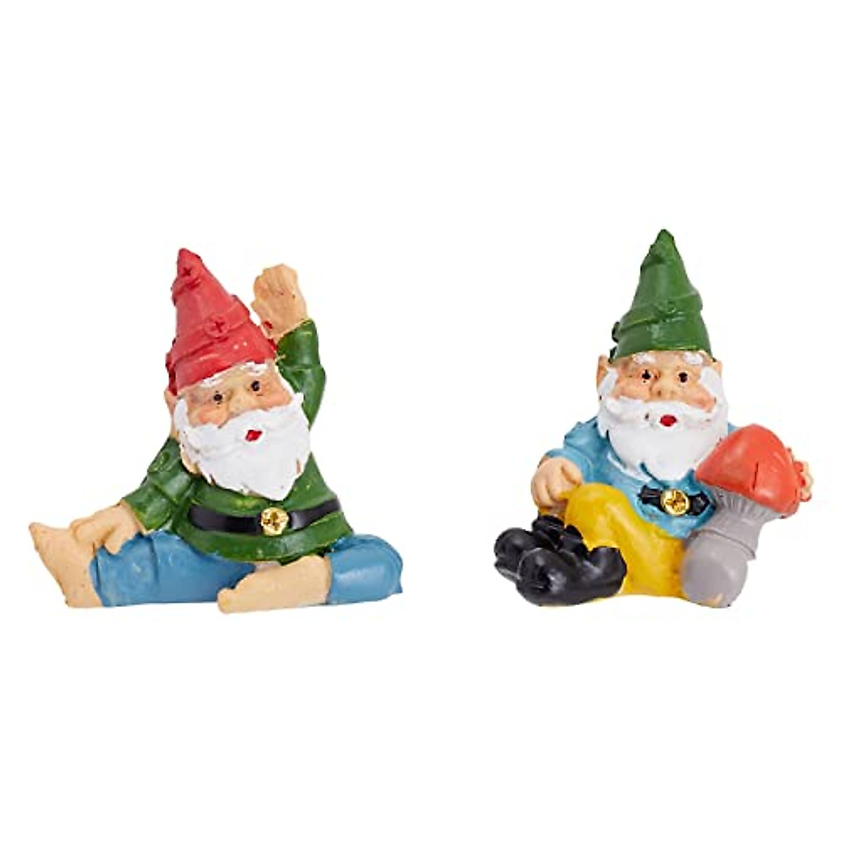 Juvale 4 Pieces Mini Garden Gnomes, Outdoor Fairy Miniature Statue Accessories Set, Decorations in Funny Poses, Yard Ornaments for Yoga Gifts, Garden, Plant Pots Decor