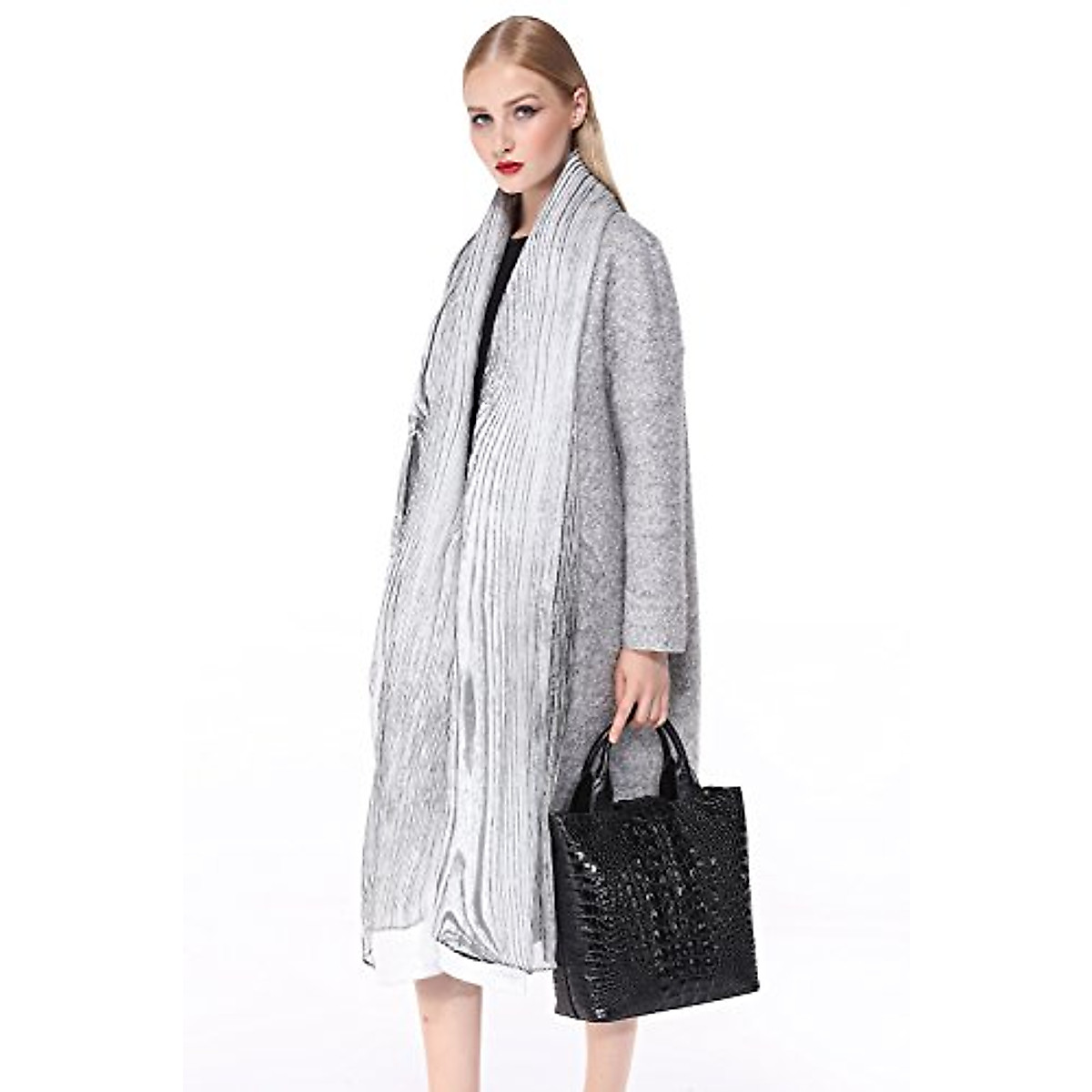 PIJUSHI Designer Top Handle Satchel Handbags for Women Crocodile Handbag and Purse Leather Tote Bags (6061 Black)