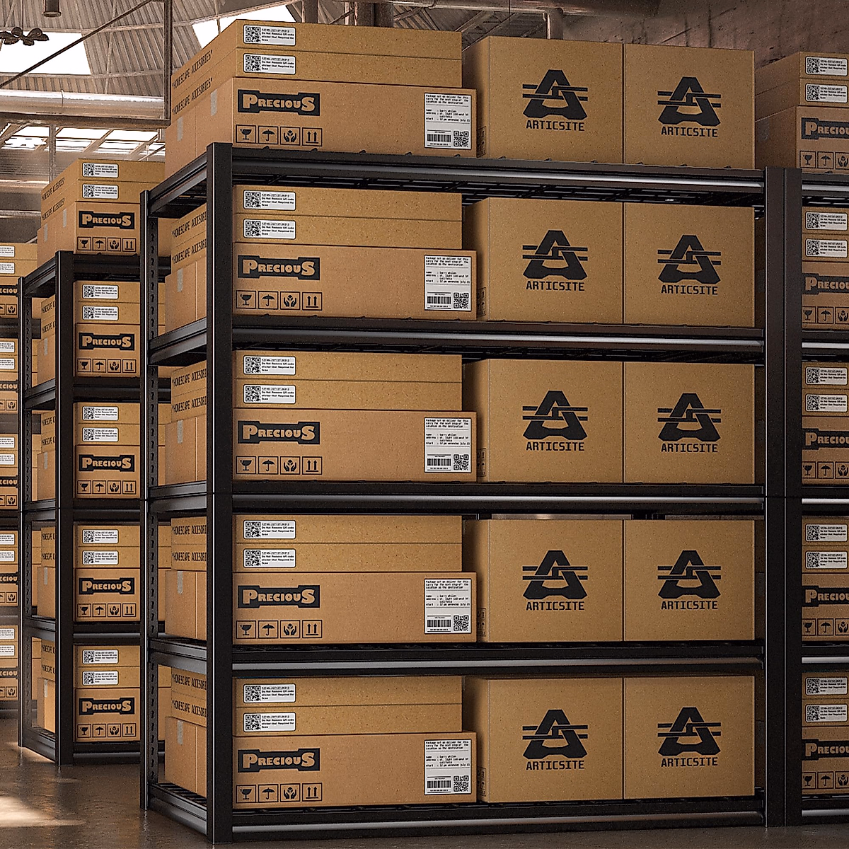 REIBII Garage Storage Shelves Heavy Duty Garage Shelving 72" Adjustable Metal Shelves for Storage 5-Tier Garage Shelves Heavy Duty 2500LBS Basement Kitchen Pantry Shelving Utility Shelves, 3 Pack