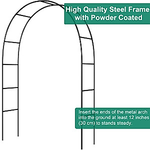 Wedding Arch Garden Arch Trellis Metal Garden Arch Garden Arbor Archway with Iron Wires for Indoor Outdoor Garden Patio Trellis Climbing Plant Garden Various Bridal Party Decoration (Black)