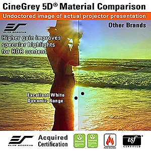 EliteProjector Aeon CineGrey 5D, 150" Diagonal 16:9, Edge Free Ceiling Light Rejecting and Ambient Light Rejecting Fixed Frame Projection Projector Screen for Movie Home Theater, EP-AR150DHD5