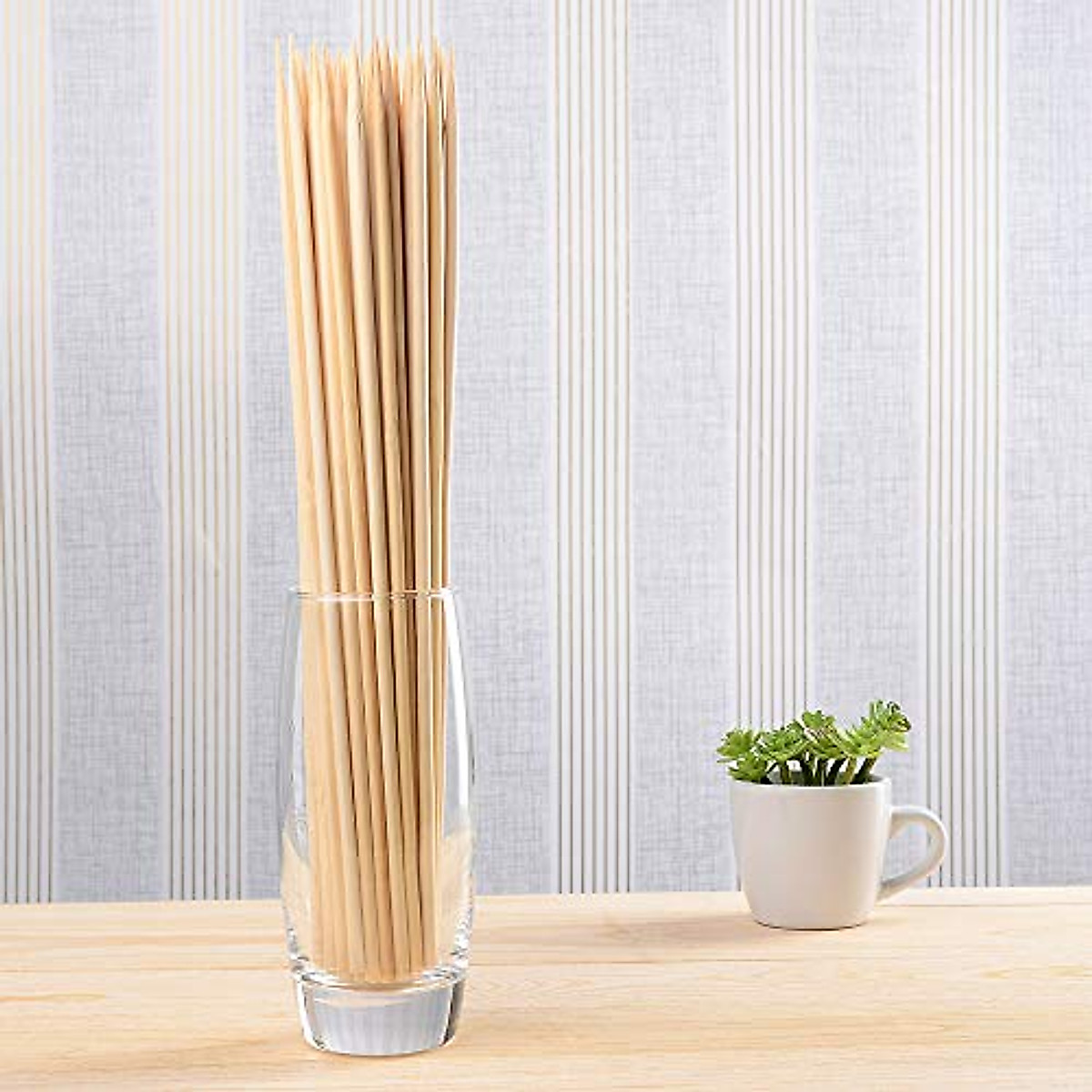 FLYPARTY 200Pcs Bamboo Skewers - 4mm Thick 16 Inch Premium Natural BBQ Bamboo S'Mores Skewers Marshmallow Roasting Sticks,Perfect for Hot Dog Kebab Sausage Camping Party Craft Projects (16 inch)