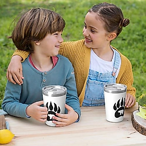 12oz Tumbler Native America Bear Claw Stainless Steel Cup With Straw And Lid Spill Proof Bulk Double Wall Vacuum Reusable Water Tumblers For Cold Hot Drink