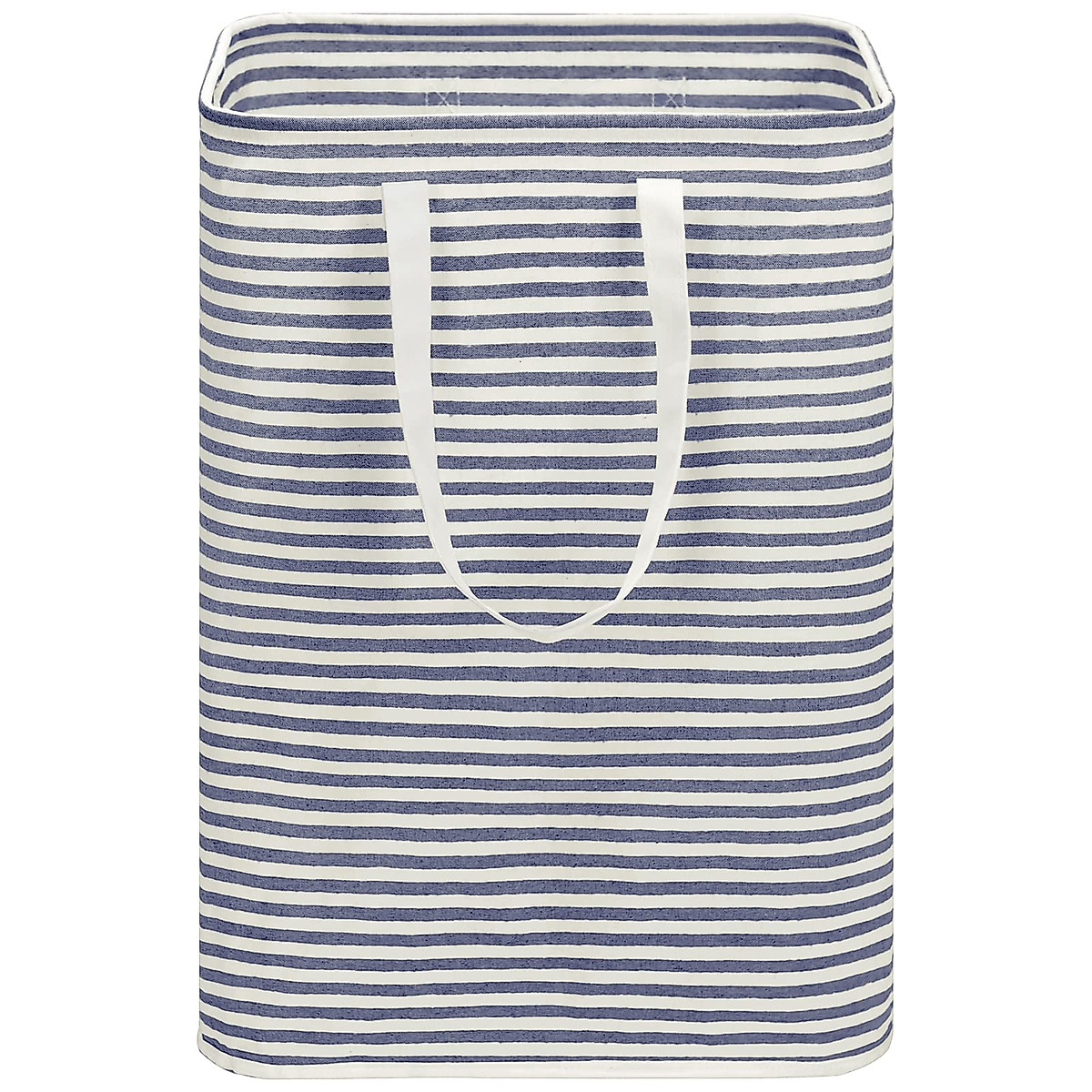 DOKEHOM 80L Freestanding Laundry Hamper with Handle, Collapsible Large Cotton Storage Basket for Clothes (Blue)