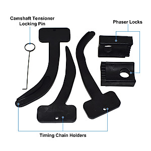 Yuesstloo Camshaft Phaser Timing Chain Lock Tool Kit, Replace 10200A, 10202A, 10369A Compatible with VW Chrysler Jeep Dodge Grand Cherokee Wrangler 3.6L Engine, with Case and Gloves