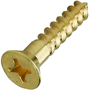 #12 x 4" Flat Head Countersink Solid Brass Wood Screws Kit Hardware Phillips Drive Pack of 10 Fastener Set LS04418F
