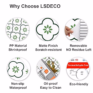 LSDECO 26 Sheets Peel & Stick Floor Tiles Vinyl Flooring 8"x8", Self-Adhesive Removable, Suitable for Wall Floor Kitchen Bathroom