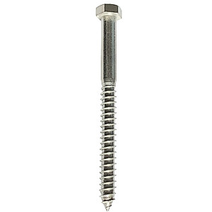 1/2" X 5" - 304 Grade Stainless Steel lag Screws, Hex Head Fasteners, Stainless Steel Screw. Use as Construction, Wood, Metal, lag Screw mounting Screws Fasteners lag Bolts. Heavy Duty Screws. (5)