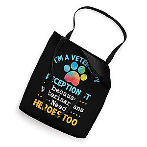 I'm a Veterinary Receptionist Funny Vet Secretary Paw Print Tote Bag