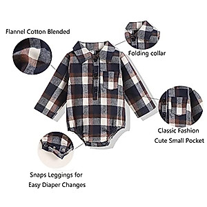 Newborn Baby Girl Boys Christmas Outfits Plaid Flannel Shirt Long Sleeve T-Shirt Tops Kid Clothes 6-9M