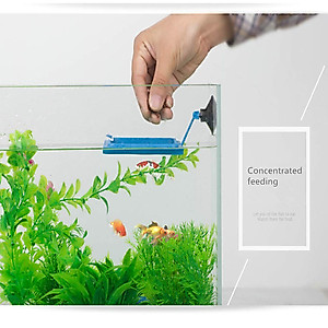 2 Pcs Fish Feeding Ring, Fish Safe Floating Food Feeder Circle Blue, with Suction Cup Easy to Install Aquarium, Square and Round Shape Fish Tank Towels - for Guppy, Betta, Goldfish, Etc. (Blue)¡­