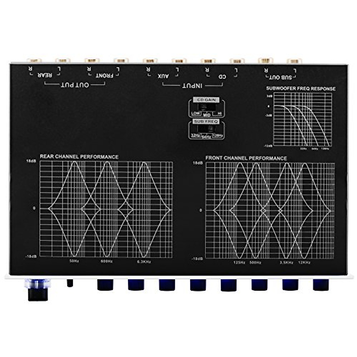 BOSS Audio Systems AVA1210 7 Band Pre-Amp Car Equalizer with Gold-Plated Front Rear and Subwoofer Outputs