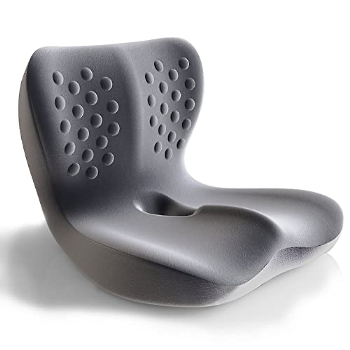 Seat Cushion Back Cushion for Office Chair/Car Coccyx Orhopedic Memory Foam Seat Cushon for Sciatica Lower Back Tailbone Pain Relief Lumbar Support - Light Grey