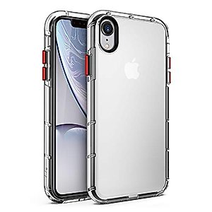 Zizo Surge Series for iPhone XR Case - Sleek Clear Case Customizable Buttons - Clear