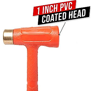Dead Blow Hammer - 1.5lb Dual Head Brass Tip, TuffMan Tools