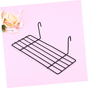 BESTOYARD Hanging Wire Shelf Wire Wall Panel Wall Grid Display Shelf Metal Floating Shelf Desk Book Holder Grid Basket Wall Grid Panels Grid Wall Rack Panel White Shelfs Organizer Iron Wire