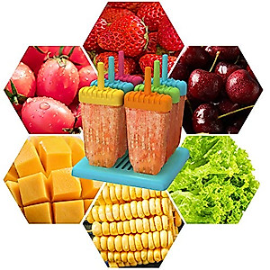 Popsicles Molds, Ozera Set of 6 Reusable Ice Pop Molds Easy Release Popsicle Maker Molds Cream Popcical Molds for Homemade Popsicles With Funnel & Cleaning Brush