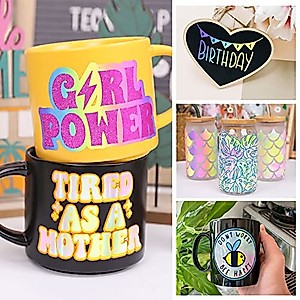 TECKWRAP Holographic Vinyl Glossy Candy Color Adhesive Vinyl for Craft Cutter 12" x 5ft, Pastel Rainbow