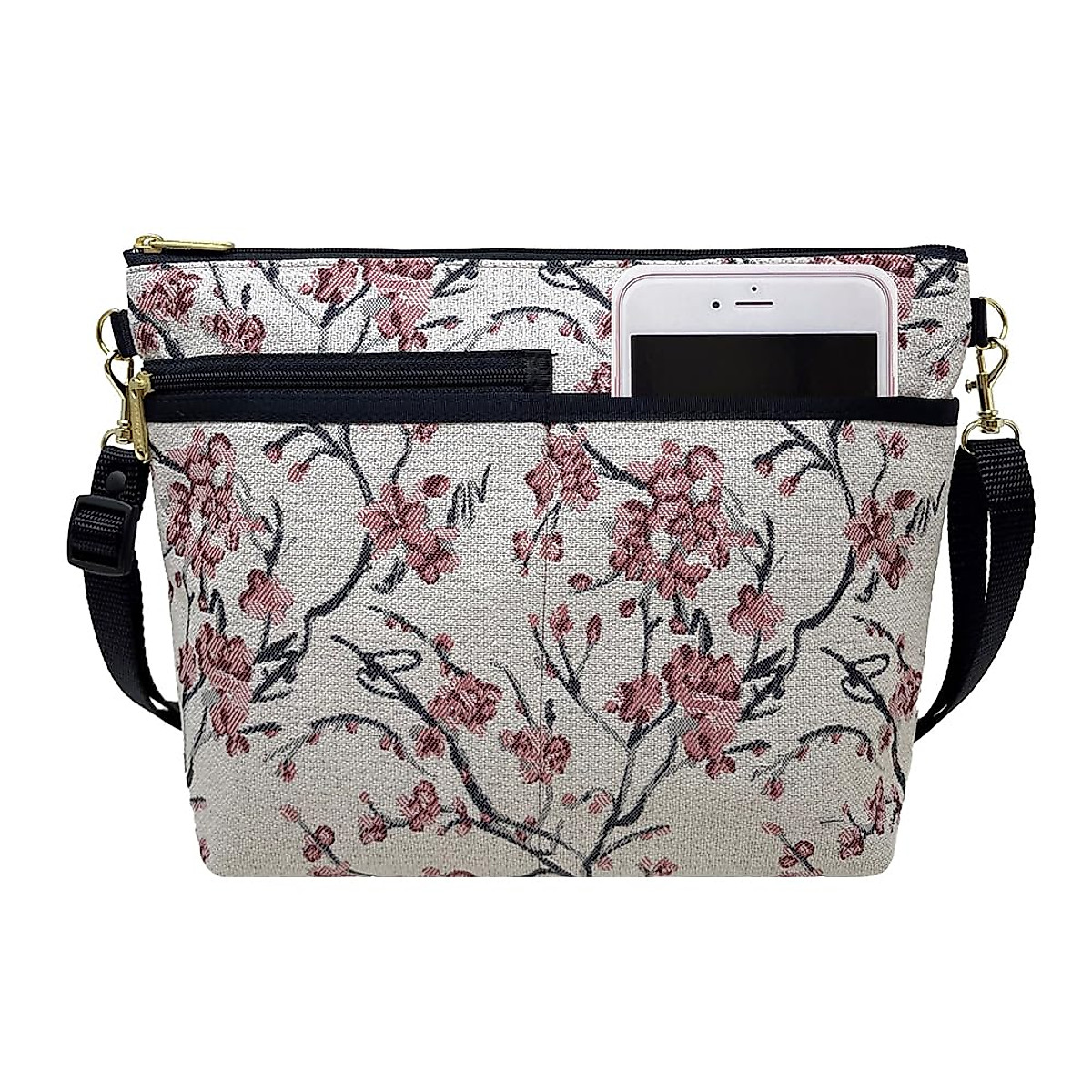 Danny K. Women's Tapestry Bag Shoulder Handbag, Large Zipper Purse Handmade in the USA (L'Amour)