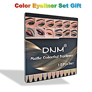 AWCCXMYM 12 Colors Liquid Eyeliner Colorful Set,Red Pink Green Blue White Eyeliner Liquid,Matte Eye Liner Pen Long Lasting Waterproof Eyeliner Pencil Colored Eyeliner Pen