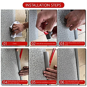 DAILISEN 9.84ft Vinyl Self Adhesive Overlap Threshold Reducer,Flooring Tile Laminate Border Transition Strip,Flat Carpet Rug Edging Strips, Fluted Saddle,Flexible Molding Trim,Stair Edging