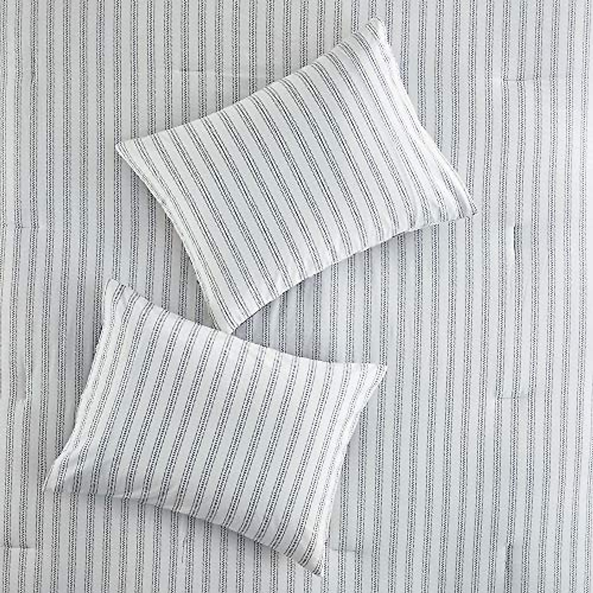 Madison Park 100% Cotton Comforter Set - Feminine Design Colorful Floral Print, All Season Down Alternative Bedding Layer and Matching Shams, California King (104 in x 92 in), Mavis, Dark Blue 8 Piece