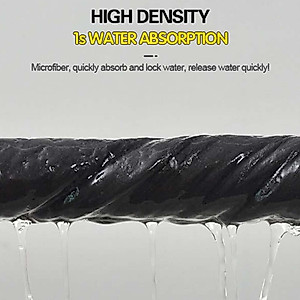 DASHENRAN Thickened Magic Cleaning Cloth, Microfiber Glass Cleaning Cloths, All-Purpose Microfiber Towels, Streak Free Reusable Microfiber Cleaning Rag for Windows,Glass,Car（Black 5Pcs）