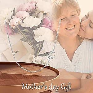 EVER FAITH Sideways Nautical Anchor Choker Necklace Hypoallergenic 925 Sterling Silver Sailor Jewelry Gift for Women